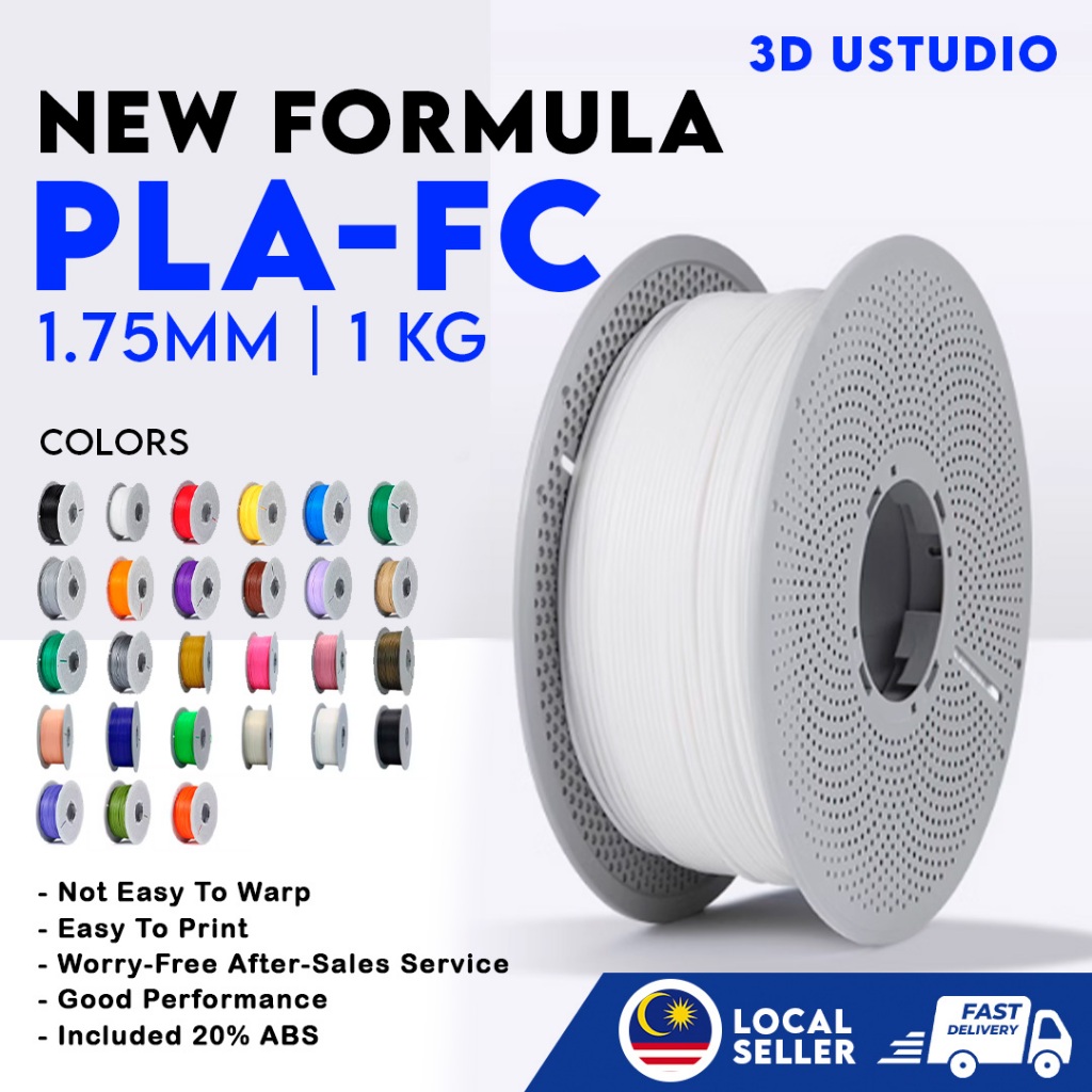 PLA-FC Filament 1 KG 1.75mm - Black White Orange Red Yellow Purple ...