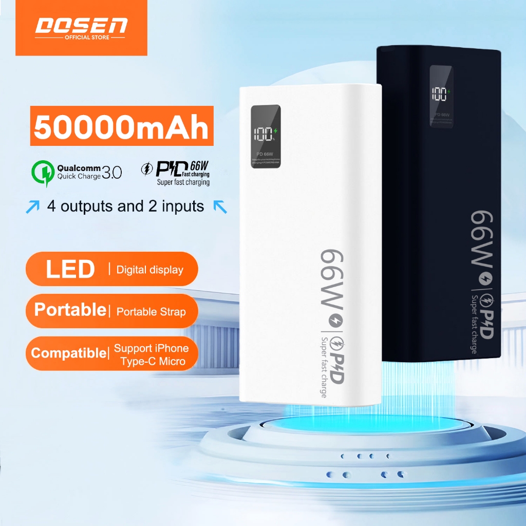 DOSEN Power Bank K7 Fast Charging 10000mAh 80000mAh Four USB Portable ...