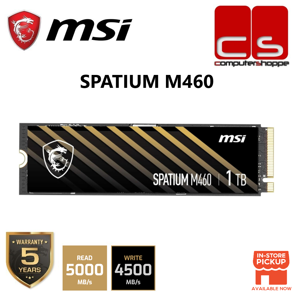 MSI SPATIUM M460 PCIe 4.0 NVMe M.2 SSD - 1TB | Shopee Malaysia