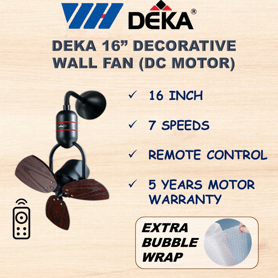 Deka 16 Inch Decorative Wall Fan with DC Motor + 5 Years Motor Warranty ...