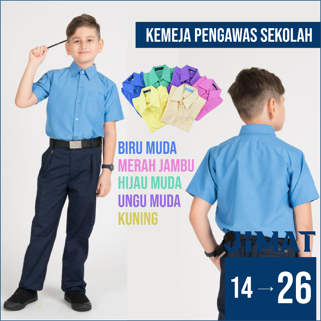 Kemeja Pengawas Lengan Pendek I School Uniform Primary Secondary Short ...