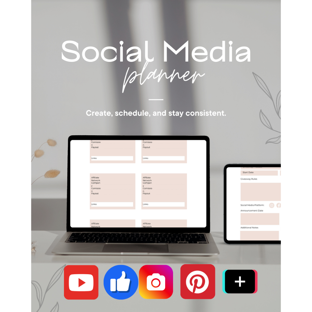 Printable Social Media Planner | 134 Pages for Pinterest, YouTube ...