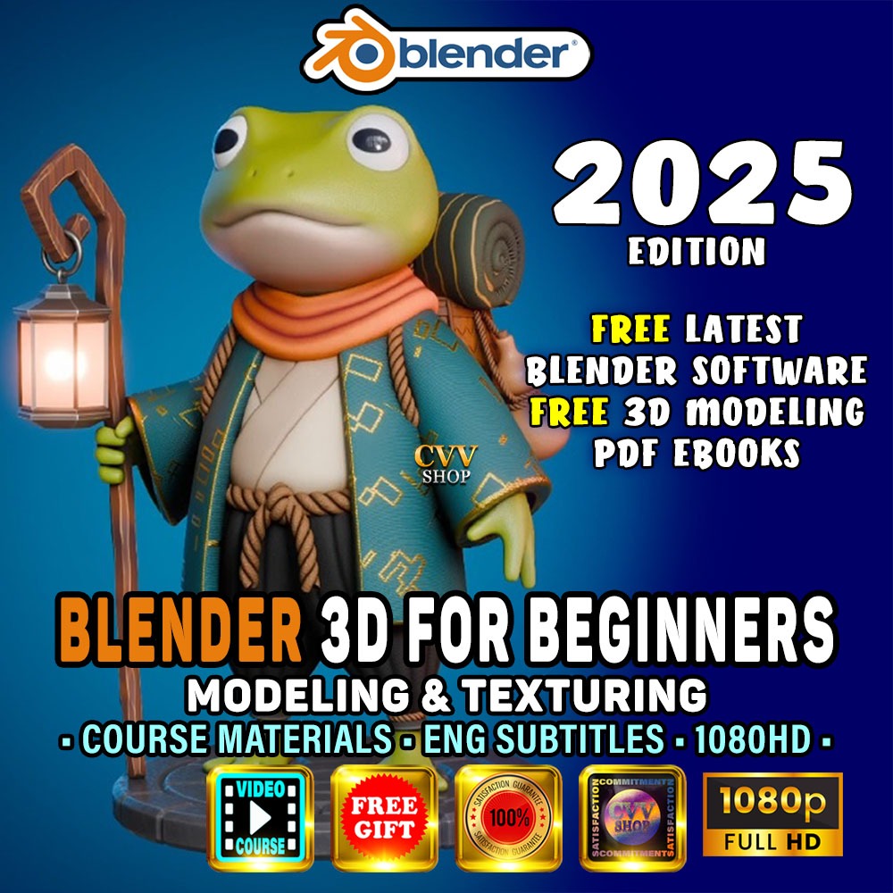 Blender 3D For Beginners 2025 + 3D Modeling & Texturing PDF Ebooks ...