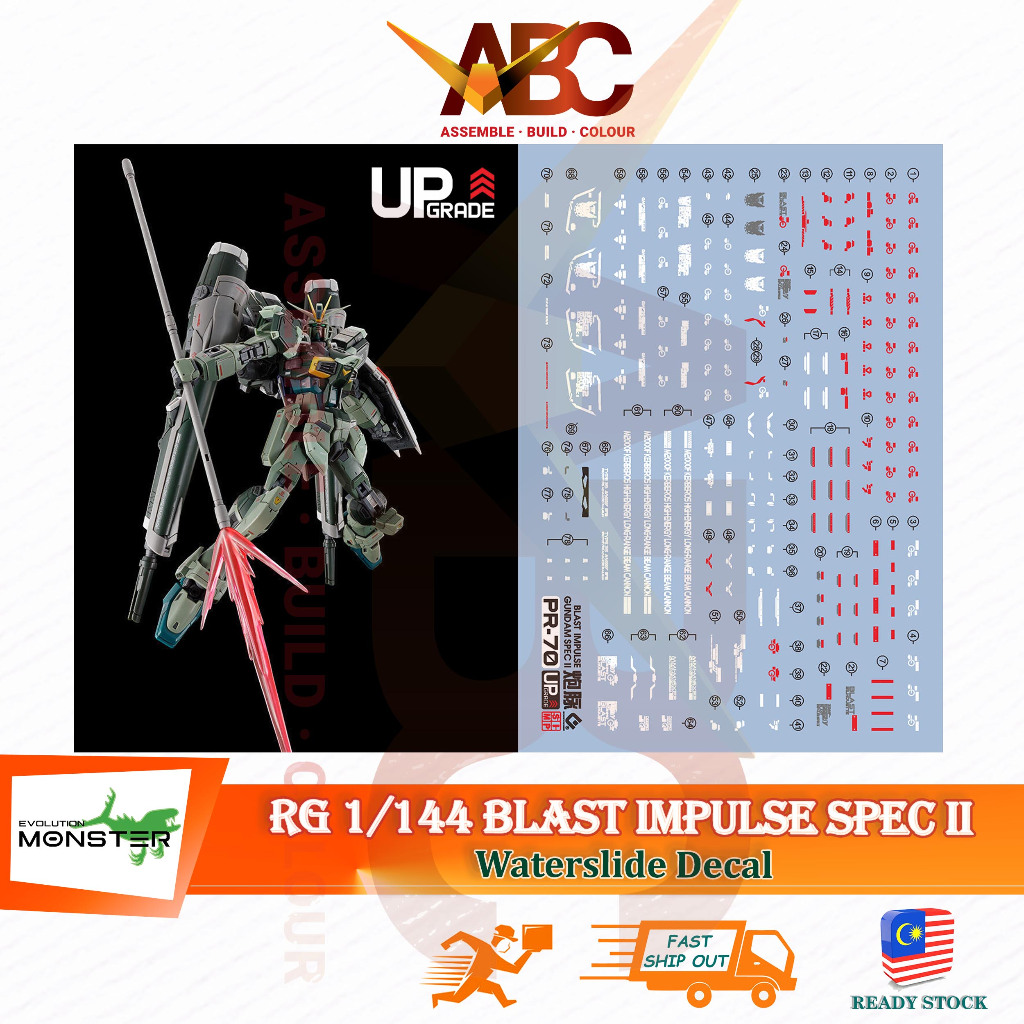 (Evo Monster) Waterslide Decal - RG 1/144 Blast Impulse Spec II (Fluorescent) ZGMF-56E2/γ Model ...