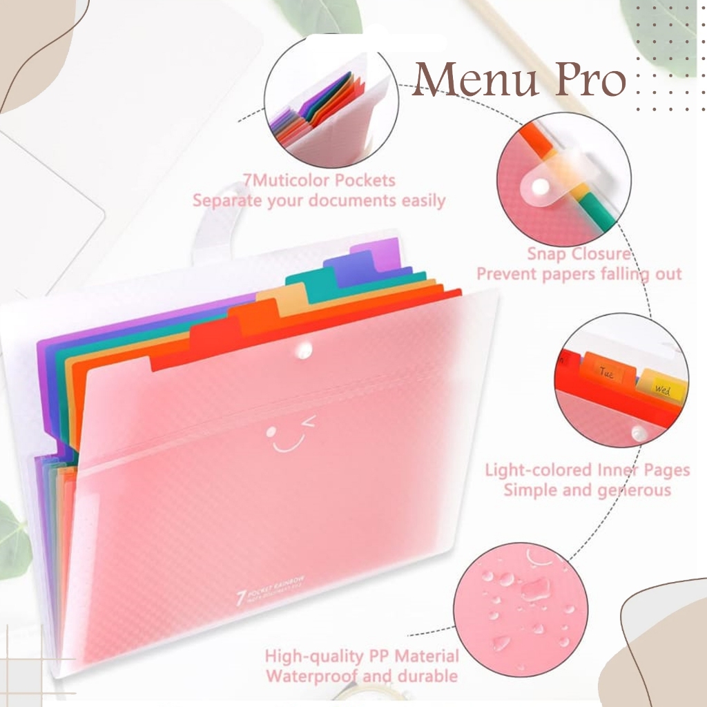 7 Pocket Expanding File Folder Document Holder Organizer with Label ...