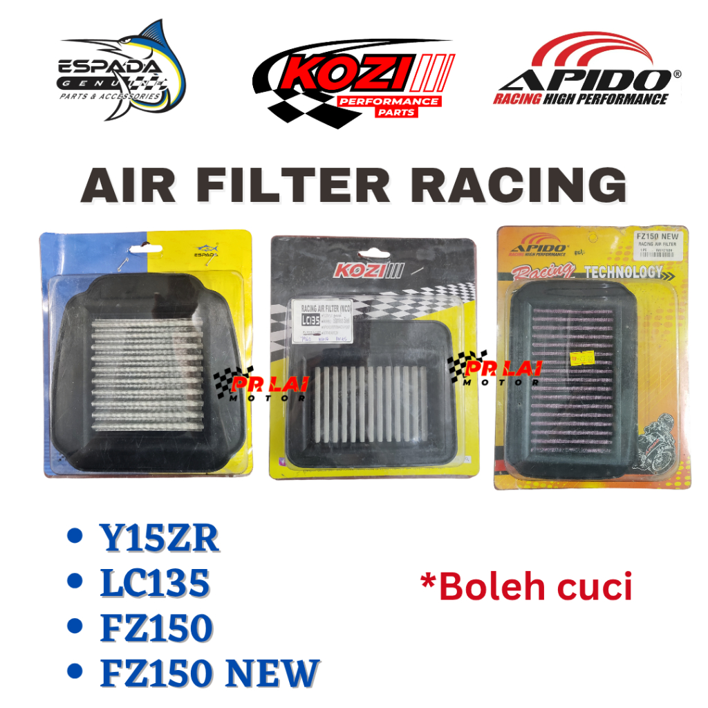 ESPADA APIDO KOZI Racing Air Filter Y15ZR LC135 LC150 FZ150 FZ NEW Y15 ...