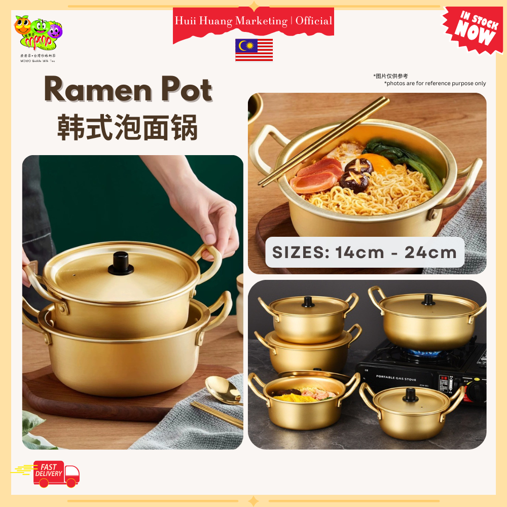 Korean Ramen Pot Noodle Golden Yellow K Drama Bowl With Lid Periuk Mi ...