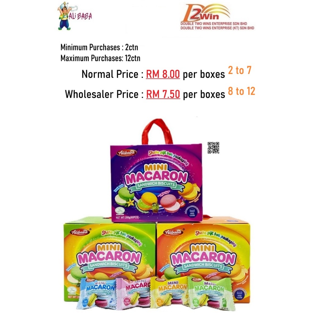 ALIBABA MINI MACARON SANDWICH BISCUITS GIFT BOXES 280G ( 60pcs ...