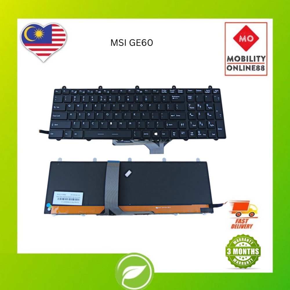 MSI GE60 MS-1759 WITH BACKLIGHT Laptop Keyboard | Shopee Malaysia