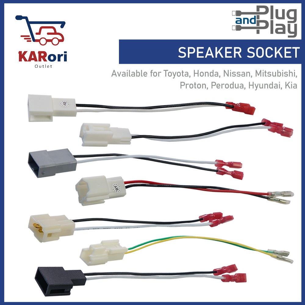 CAR SPEAKER PLUG & PLAY SOCKET for TOYOTA / HONDA / NISSAN / PROTON ...