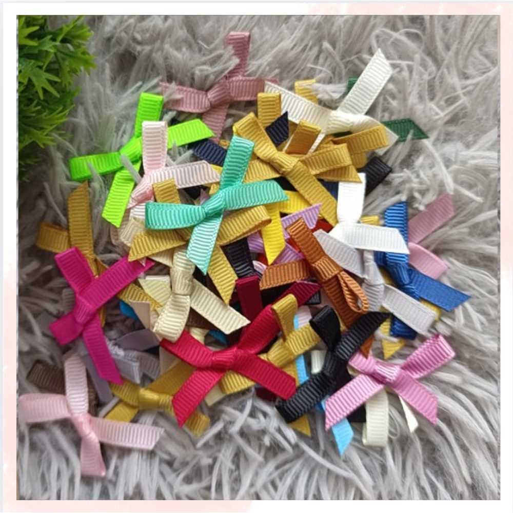 (50 pcs) Grosgrain Ribbon Bows Small Size Reben Siap Murah Ready Made ...
