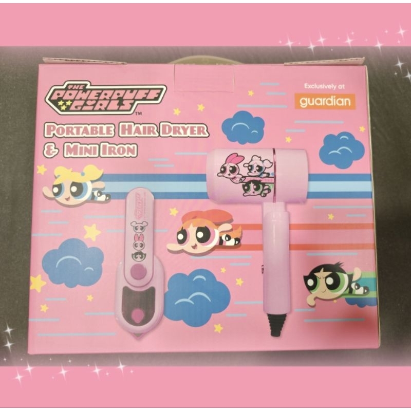 Guardian Powerpuff Girls Portable Hair Dryer + Mini Iron (Pink ...