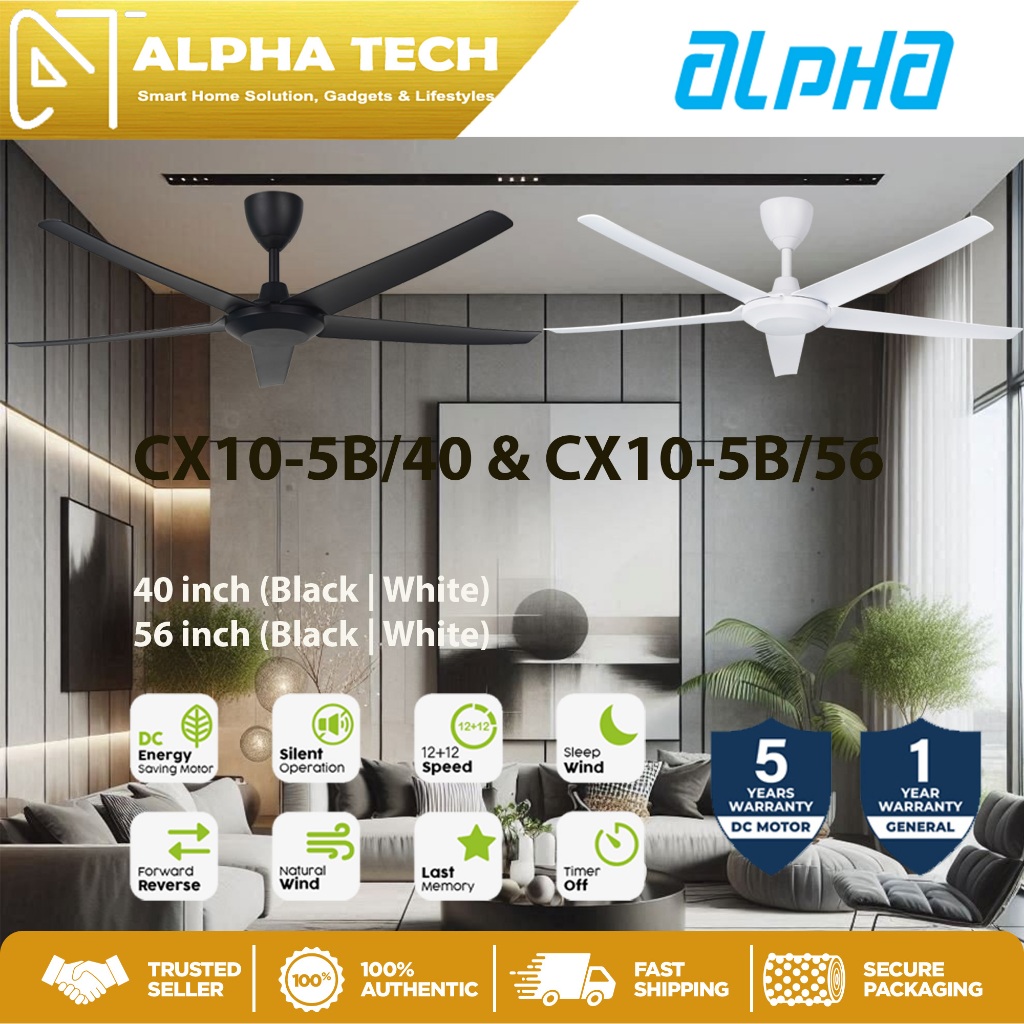 Alpha COSA Series CX10 5B (56"/40") Remote Control Ceiling Fan | 12 ...