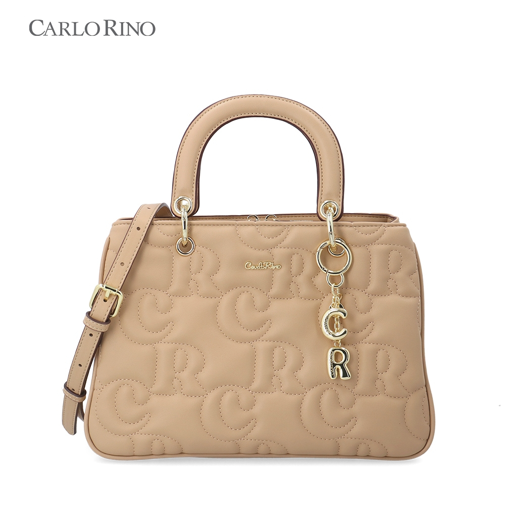 Carlo Rino CR Sculpted Monogram Top Handle - Brown | Shopee Malaysia