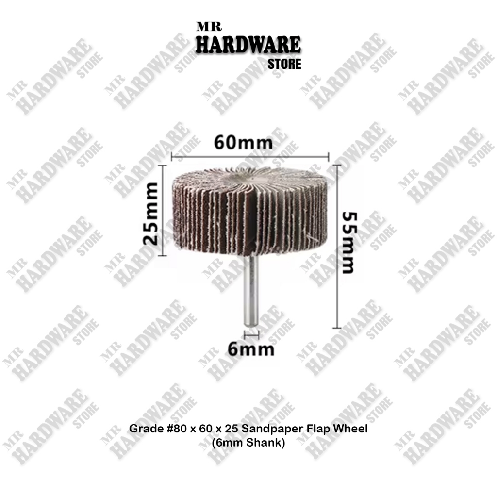 80# 6mm 60x25 Accessories Rotary Tool Grinding Buffing Sandpaper Flap ...