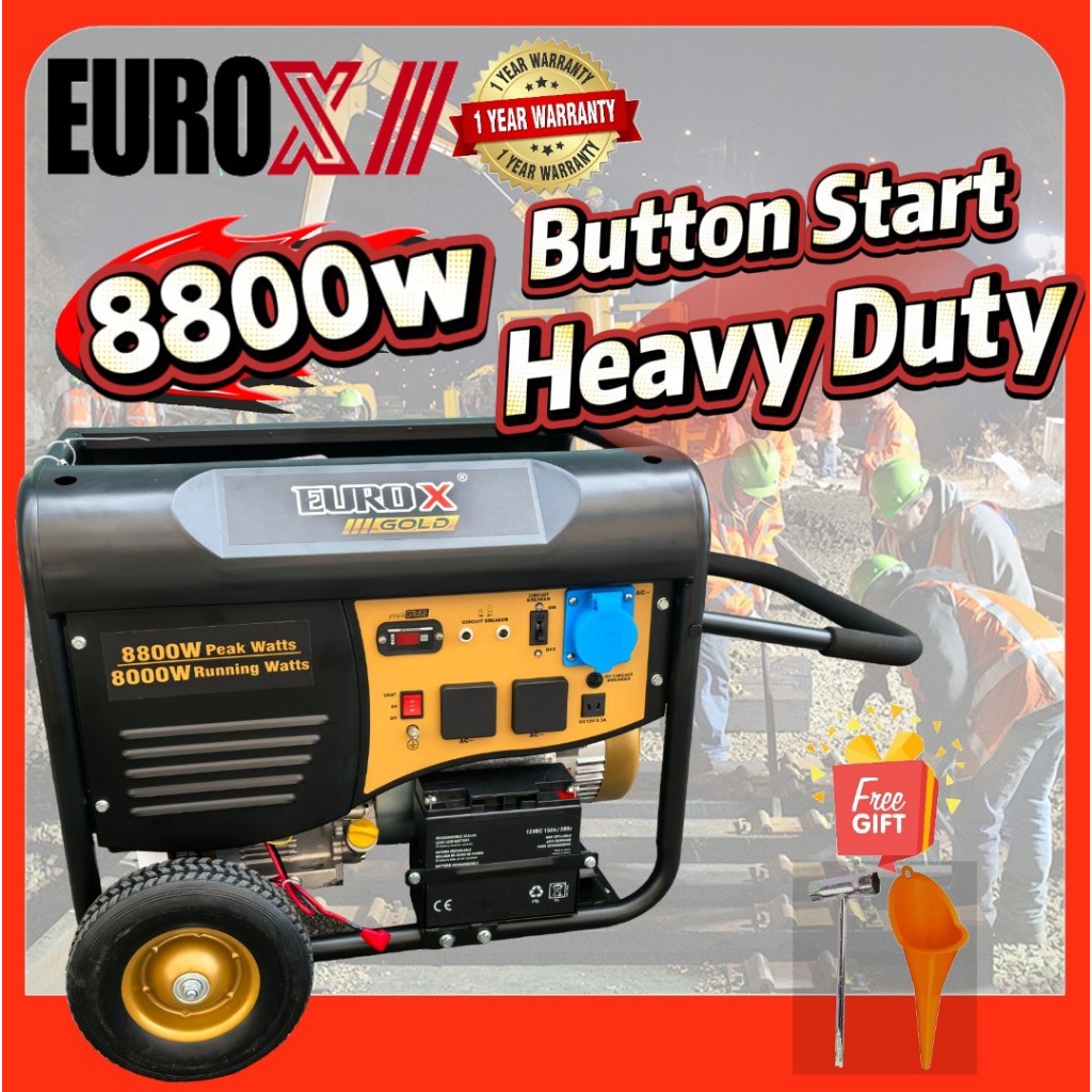 EUROX/// EGY9502 17HP 8800w 4-Stroke Power Generator Mesin Genset Mesin Generator | Shopee Malaysia