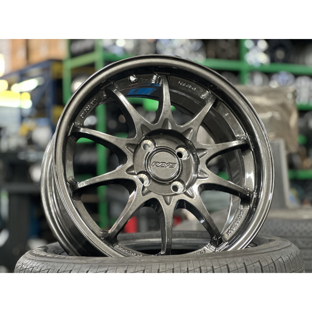 NEW 16X7J AOW CE28 10 Spoke Rim (set of 4) Dark Gunmetal 4X100 for City Jazz Vios Yaris Myvi ...