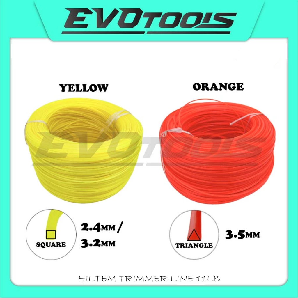 HILTEM BRUSH CUTTER TRIMMER LINE 2.4MM/3.2MM/3.5MM X 5KG - SQUARE/TRIANGLE /TALI MESIN RUMPUT ...