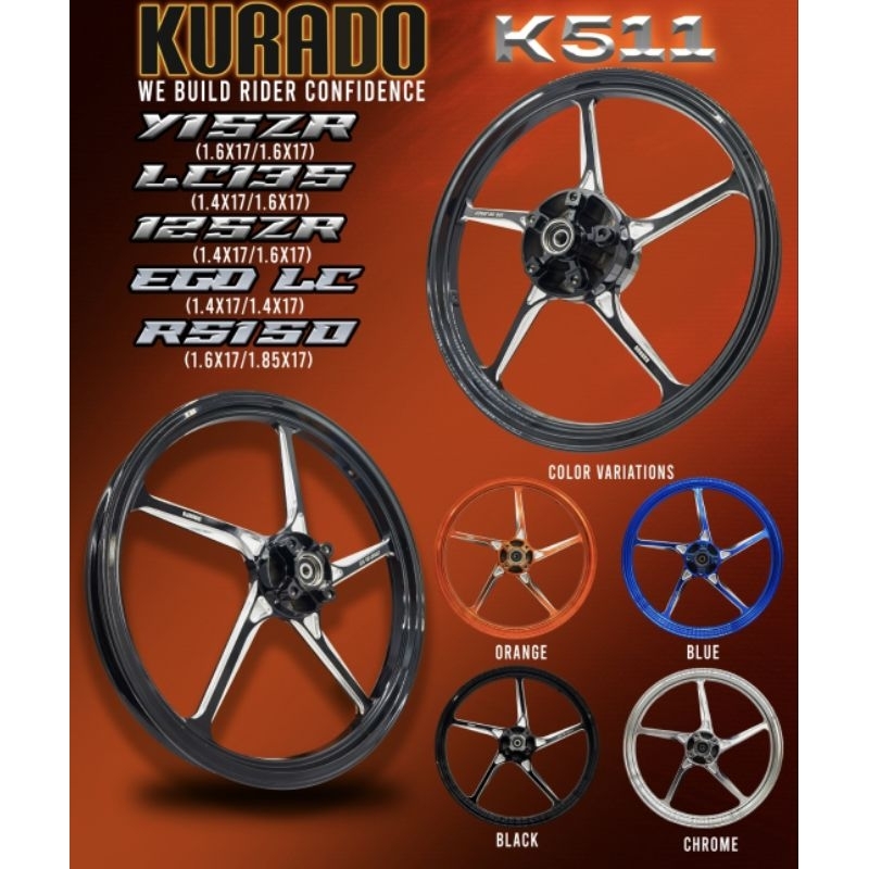 FG511 ENKEI SPORT RIM Y15ZR Y16ZR LC135 RS150 Y125 Y15 Y16 RS 150 LC 135 Y125 511 CNC KURADO AJI ...