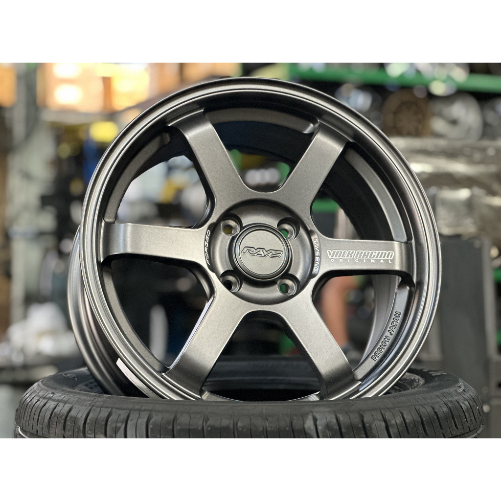 NEW 16X7J AOW TE37 Sonic Rim (set of 4) Flat Gunmetal 4X100 for City Jazz Vios Yaris Myvi Mazda ...