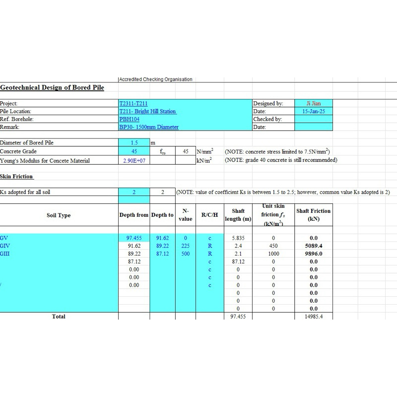 Geotechnical Design of Bored Pile Excel Spreadsheet | Shopee Malaysia