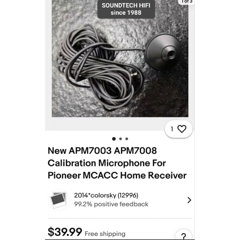 Pioneer MCACC calibration Mic (New) | Shopee Malaysia
