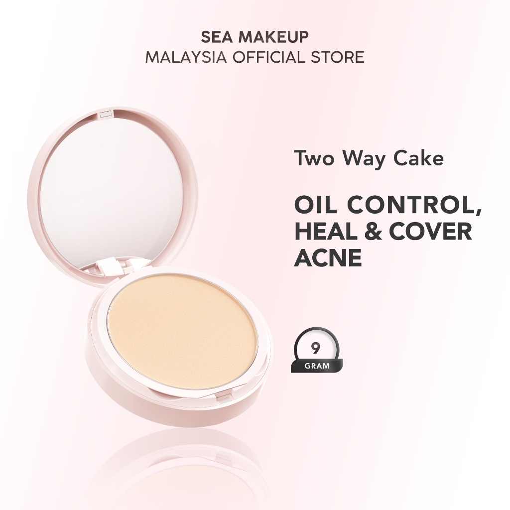 Sea Makeup Acne Cover & Smooth Two Way Cake Pressed Powder and Matte ...