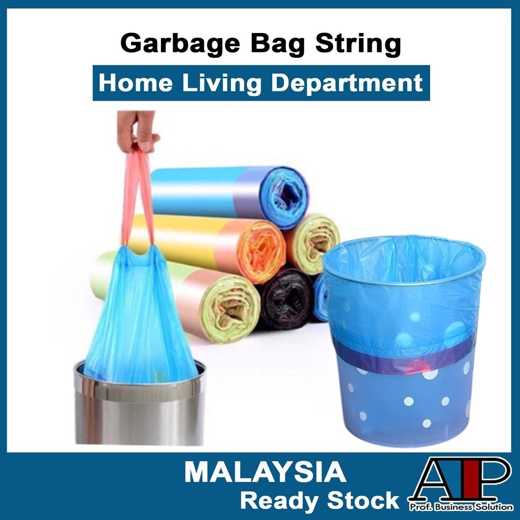 Cleaning🧽 Plastik Beg Automatic Closing Tie On Drawstring Garbage Bag ...