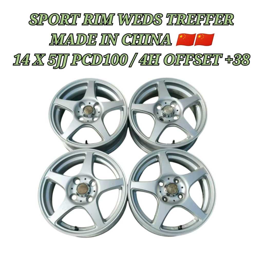 Sport Rim WEDS TREFFER R14 4H PCD100 Offset +38 For Axia Kelisa Kenari ...