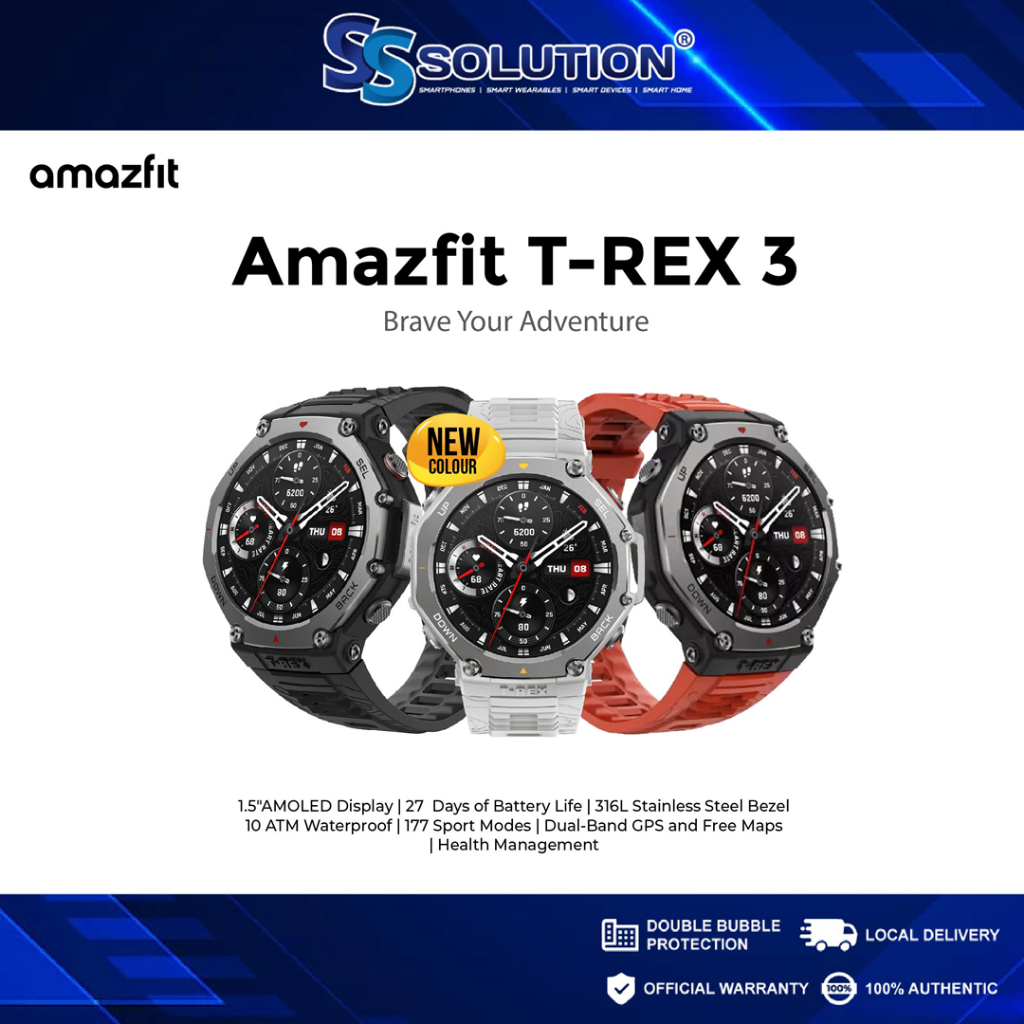 Amazfit T-Rex 3 l Outdoor Offline Maps & Navigation l Ultra-Long Battery Life l Over 170 Sports ...