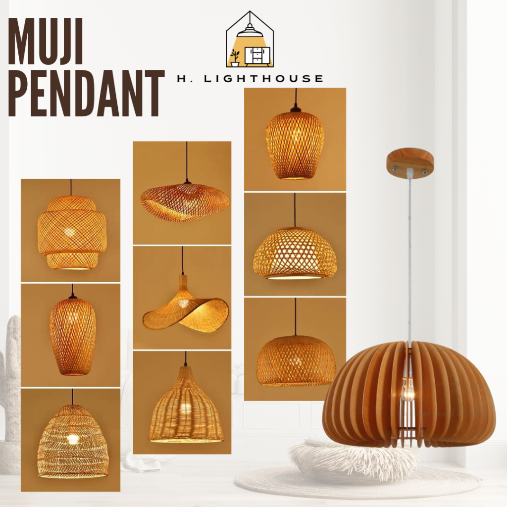 Muji Pendant Light Wooden Ceiling Light Kitchen Hanging Lampu Hiasan ...
