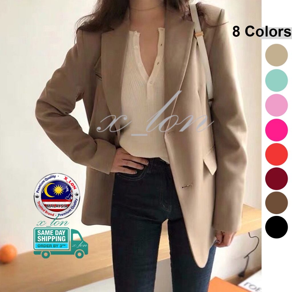 X_LON- Premium Korean Style Formal Office Blazer For Women Coats Smart ...