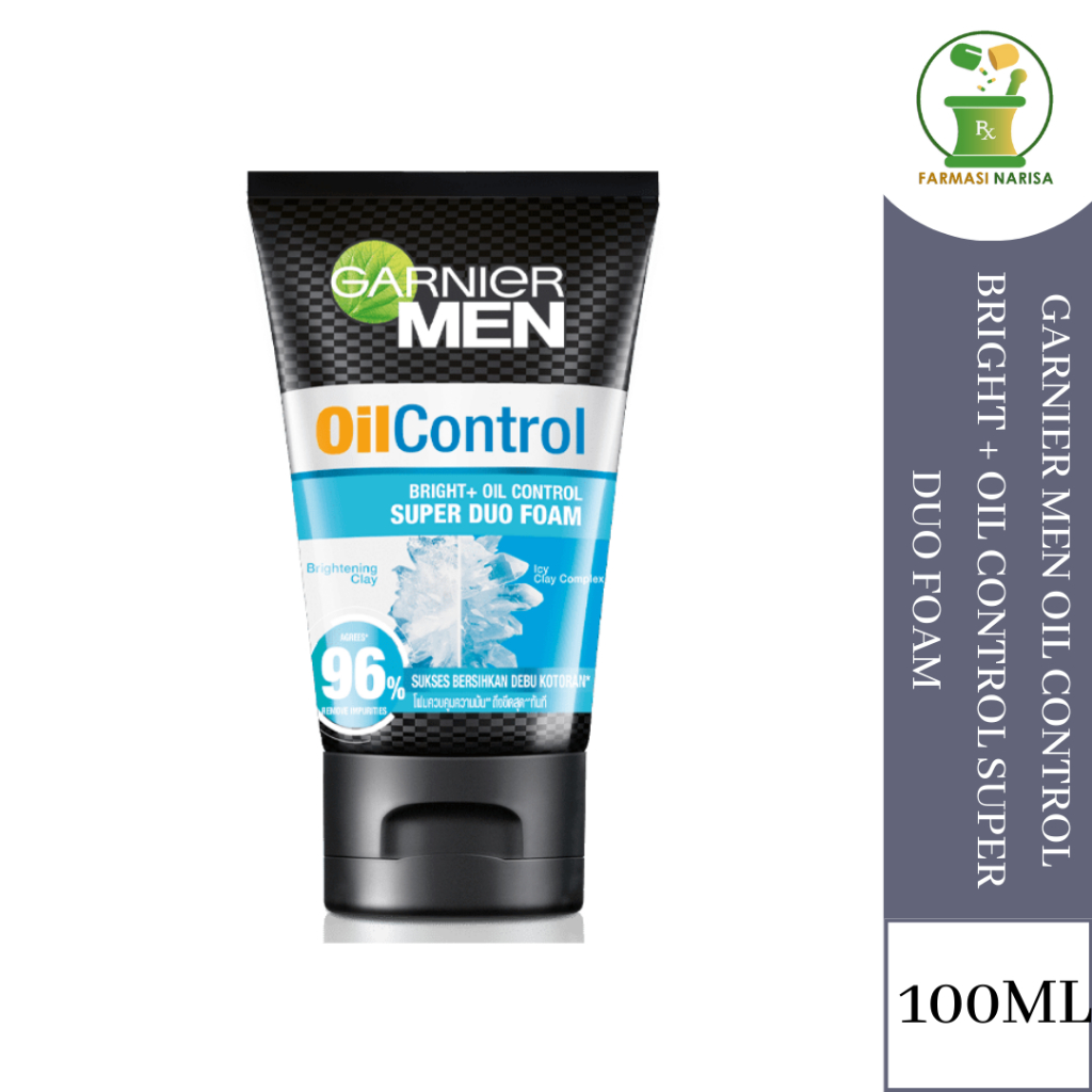 GARNIER MEN OIL CONTROL BRIGHT + OIL CONTROL SUPER DUO FOAM 100ML ...