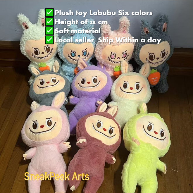 Cute Labubu Plush Toy Soft Material Big Size28cm Doll Patung Labubu ...