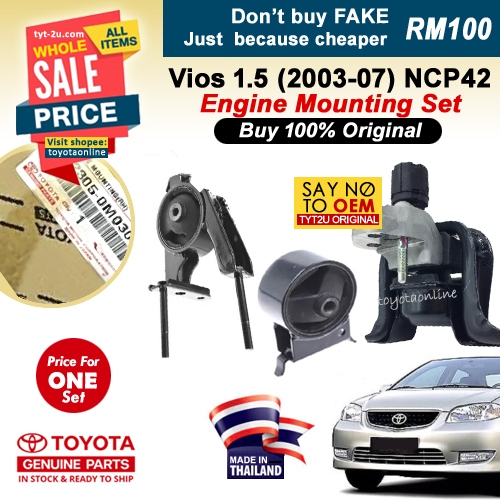 Vios 1.5 (2003-2006) Engine Mounting Set (Set =3pcs) NCP42 12372-0M040 ...