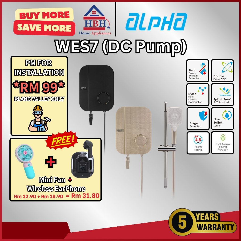 (FreeGift) Alpha | Wes7 Basic | 4.5kW | DC Pump | Canvas Shine Texture | Auto Pump | IP25 ...