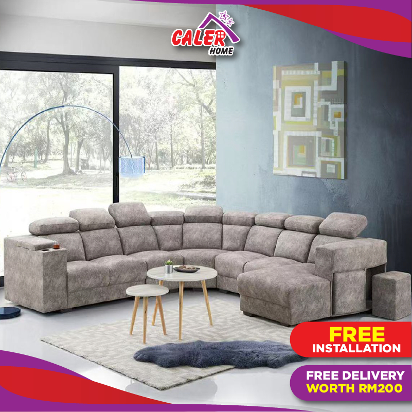 Caler Home Messi 7 Seater Corner Sofa With Cup Holder [Free ...