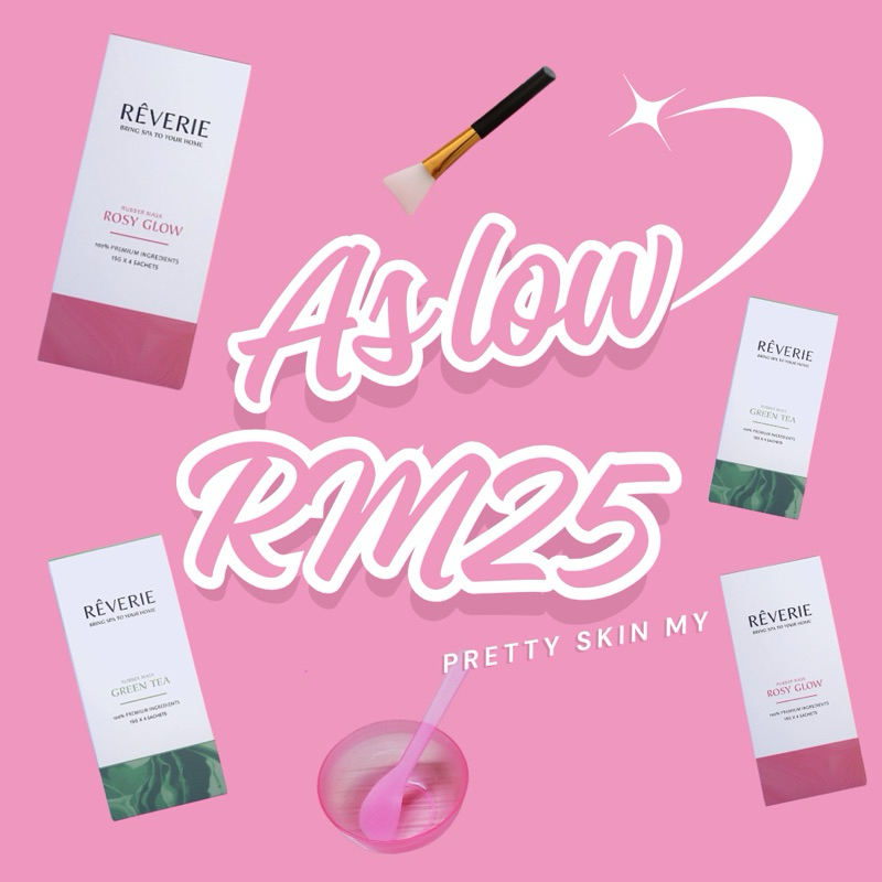 [CLEARANCE SALES ‼️] REVERIE RUBBER MASK | REVERIE ROSY GLOW GREEN TEA ...