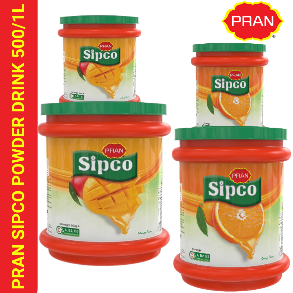 PRAN SIPCO POWDER DRINK ORANGE & MANGO 500/1L(HALAL) | Shopee Malaysia
