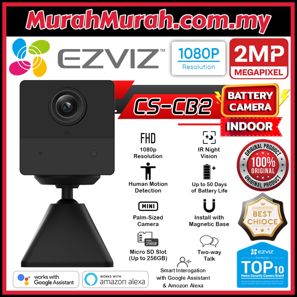 Ezviz CB2 / BC2 Mini Battery Powered Rechargeable Wireless WiFi Full HD ...
