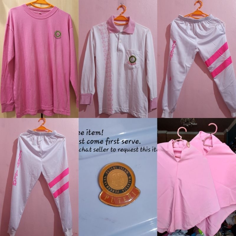 (Used) T-Shirt Seluar Tudung dan Lencana Puteri Islam Set Baju Sekolah ...