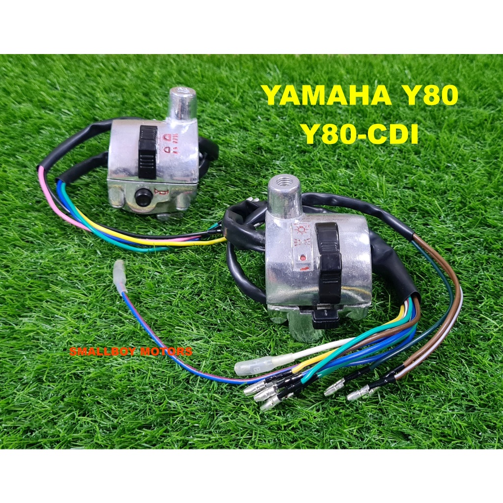 YAMAHA Y80 Y80CDI LEFT RIGHT HANDLE SWITCH KIRI KANAN LH RH CHROME FULL SET Y80-CDI Y80 LAMA NEW ...