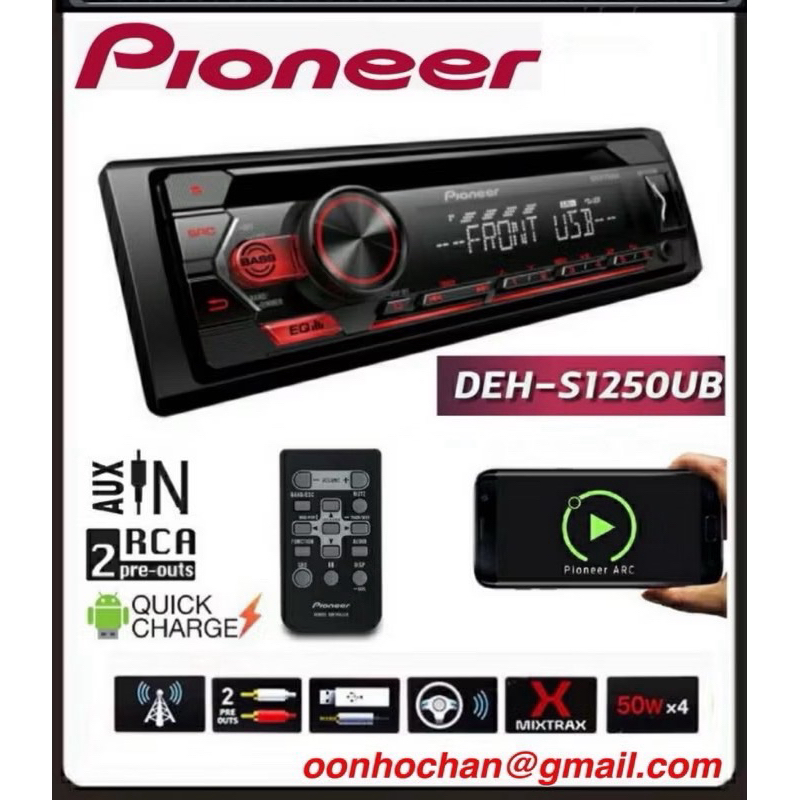 Pioneer DEH-S1250UB CD/USB/FM/AUX IN PLAYER Digital Media Receiver pioneer 1250 | Shopee Malaysia