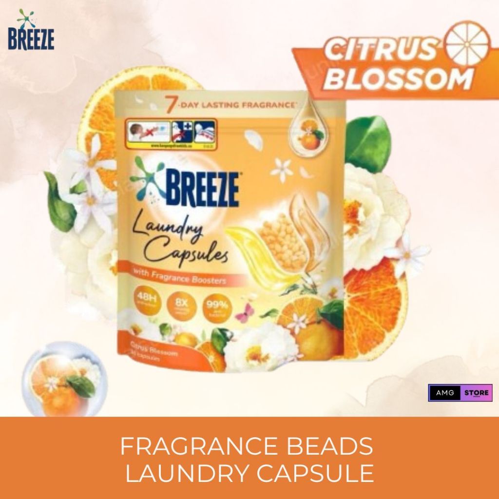 BREEZE Fragrance Beads Capsule Citrus Laundry Detergent 36's | Shopee ...