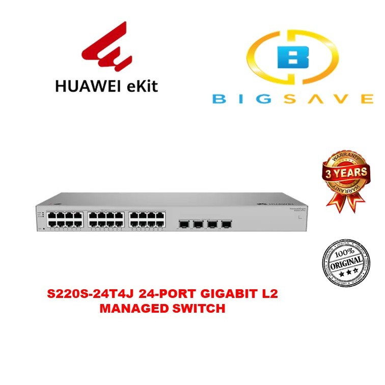 HUAWEI EKIT S220S-24T4J 24-PORT GIGABIT L2 MANAGED SWITCH | Shopee Malaysia