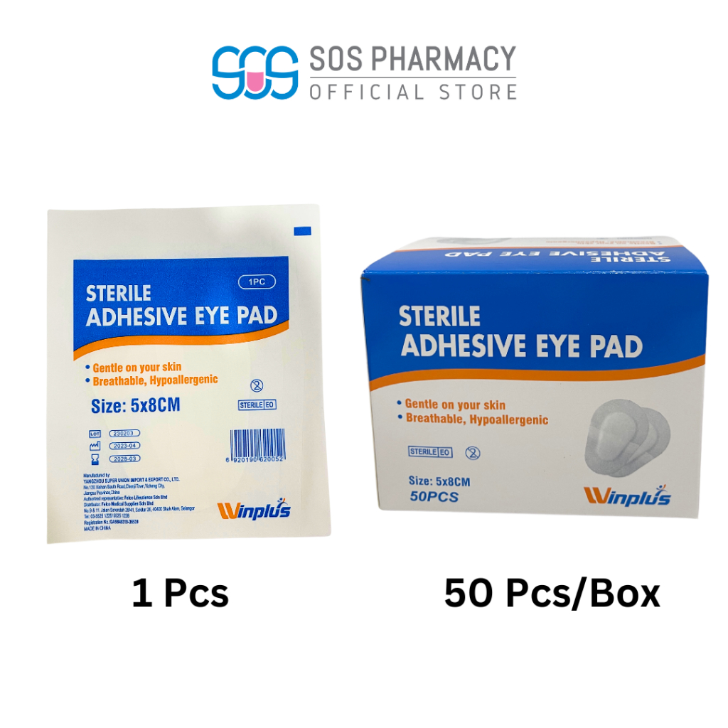 Winplus Sterile Adhesive Eye Pad 1'S /5'S (5cm X 8cm) | Shopee Malaysia
