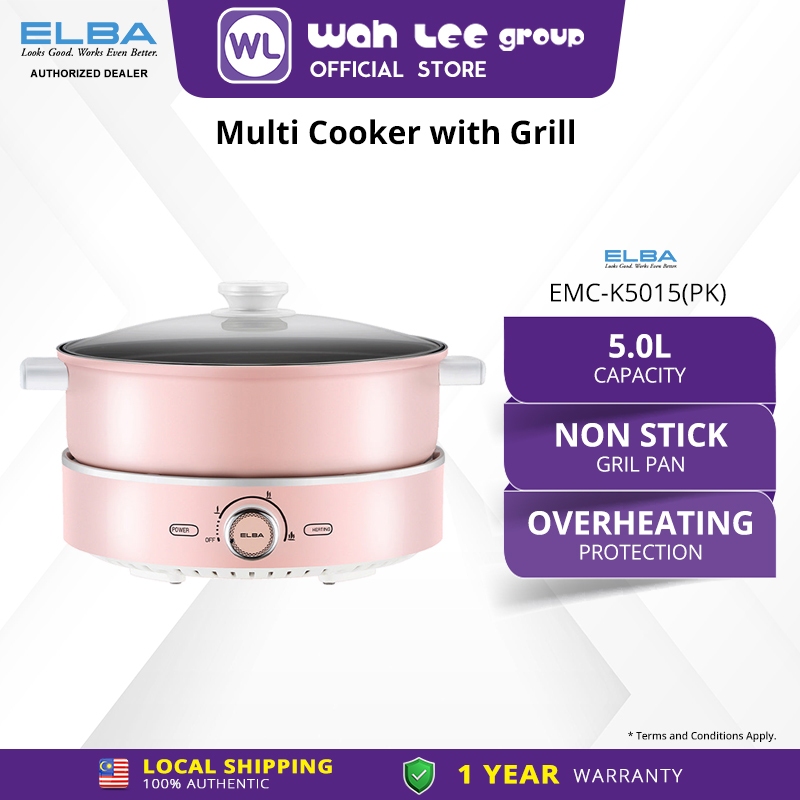 [Online Exclusive] ELBA Multi Cooker with Grill EMC-K5015(PK) WAH LEE ...