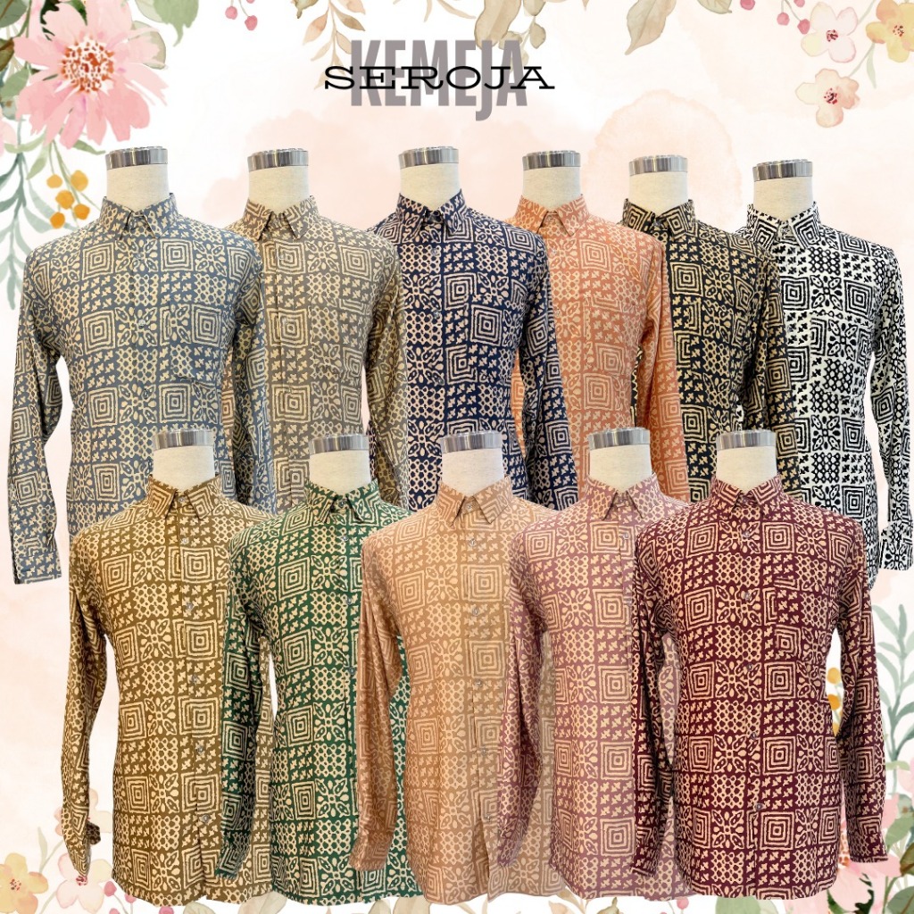 NEW DESIGN !! Kemeja Batik Seroja IN 11 Colour by MOFF2u | Shopee Malaysia