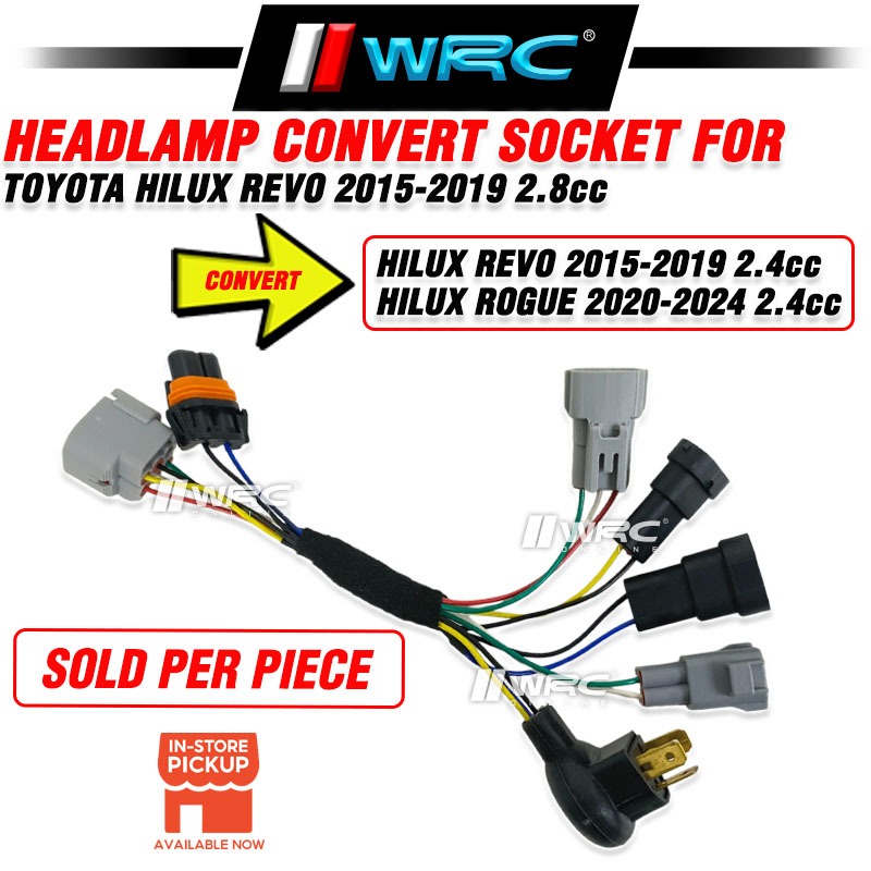 Toyota Hilux Revo 2015 - 2019 2.8cc Headlamp Convert Socket To Revo ...