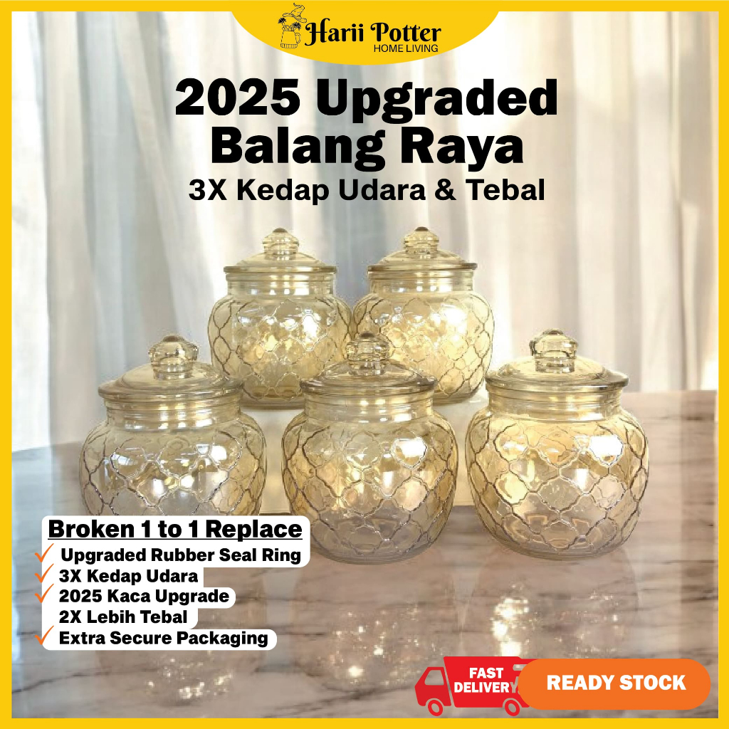 Balang Kaca Bekas Kuih Kedap Udara Set Viral 2025 Balang Kuih Raya ...